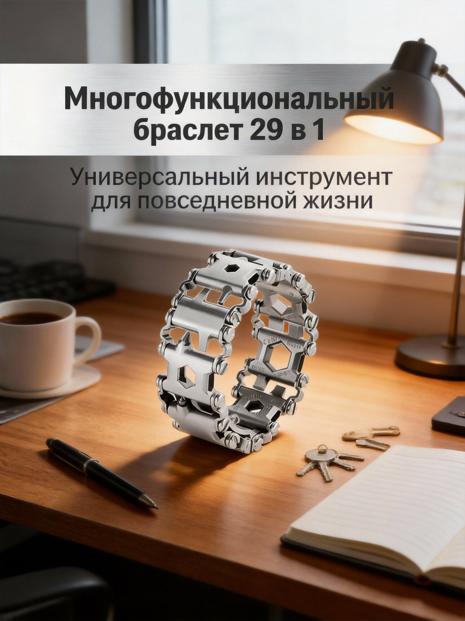 Многофункциональный браслет 29 в 1, из нержавеющей стали для кемпинга, походов и бытового ремонта