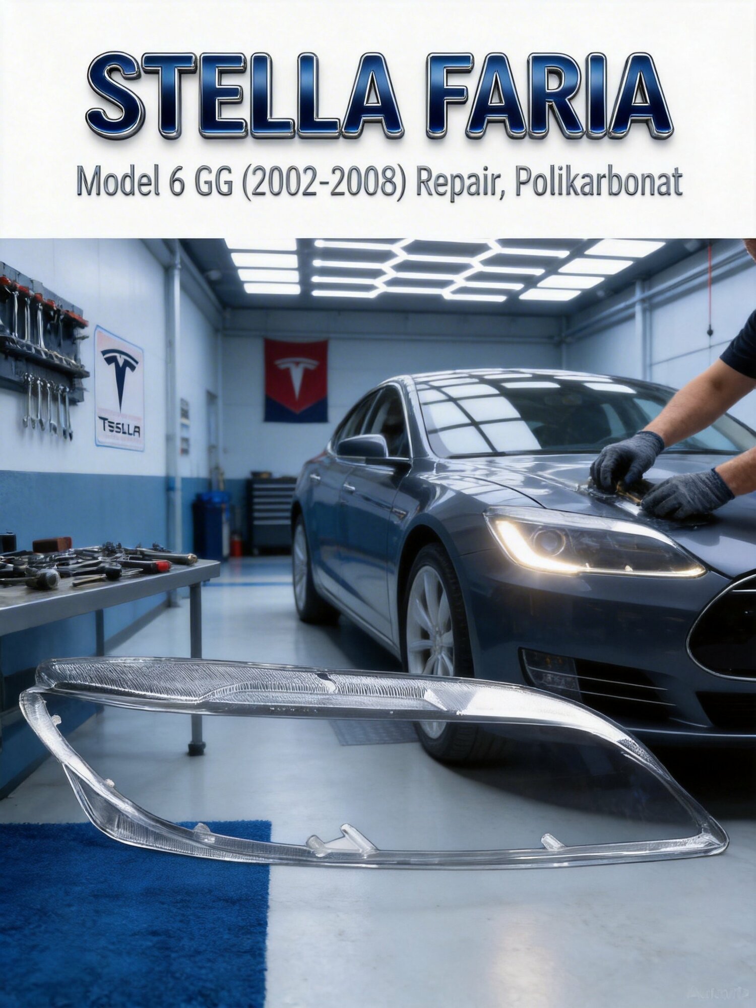 Стекло фары Mazda 6 GG 2002-2008, комплект левое и правое из поликарбоната для замены и восстановления оптики