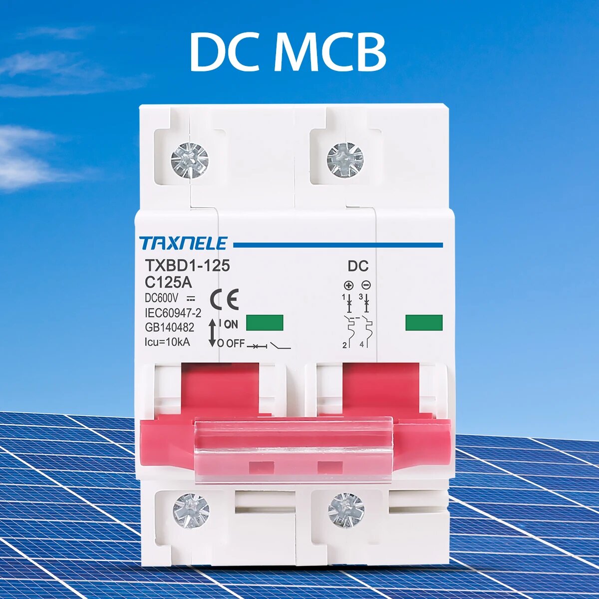 Мини-автомат APNEU TXBD1-125 80А 2P 600В