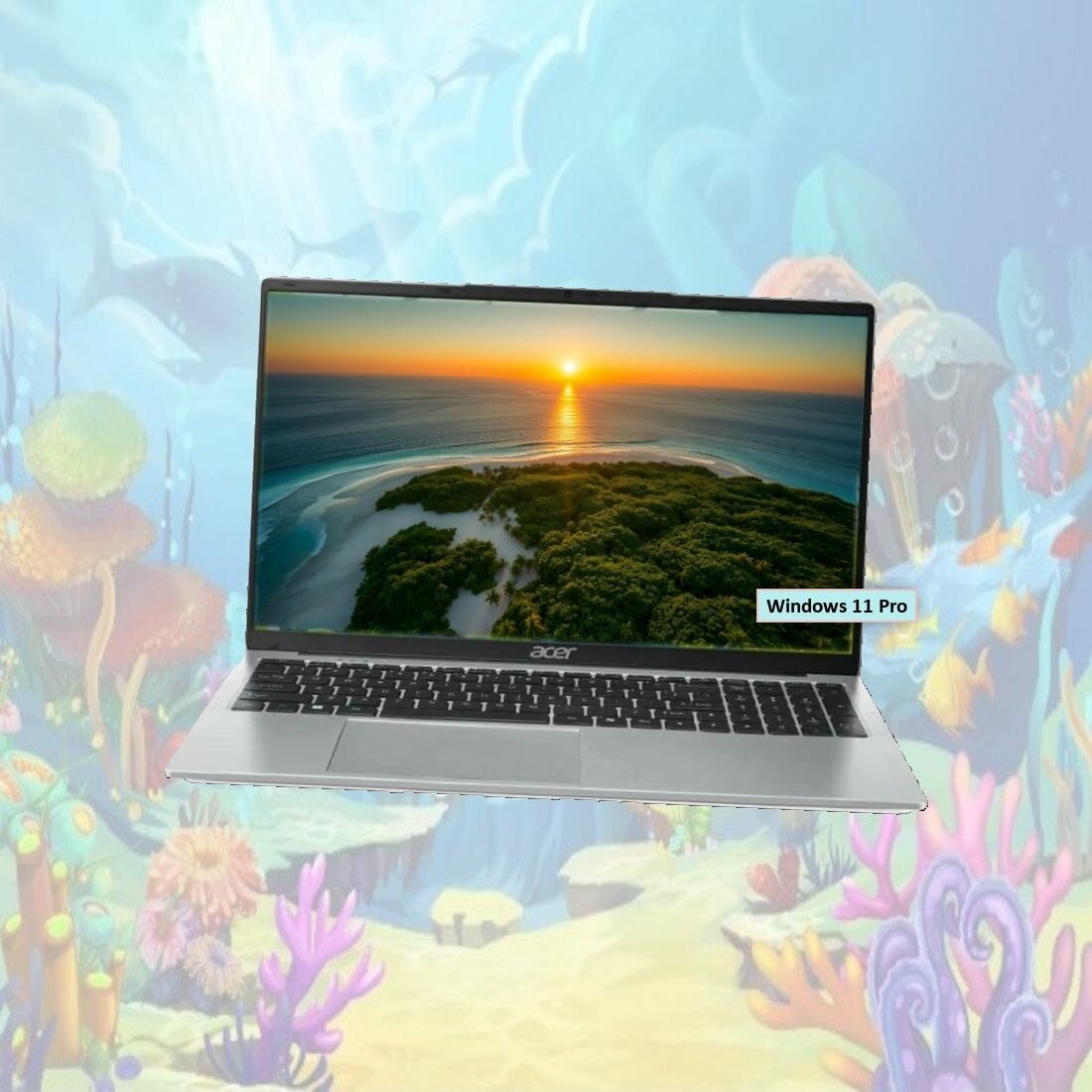 Ноутбук Acer Intel Core 3 3,4ГГц 8 ядер. 17,3' 1600x900 HD+ Intel Graphics Windows 11 Pro Русская раскладка