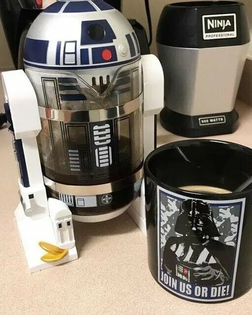 Чайник-кофемашина ручной варки, кофеварка Star Wars creative robot R2D2 — фото 1