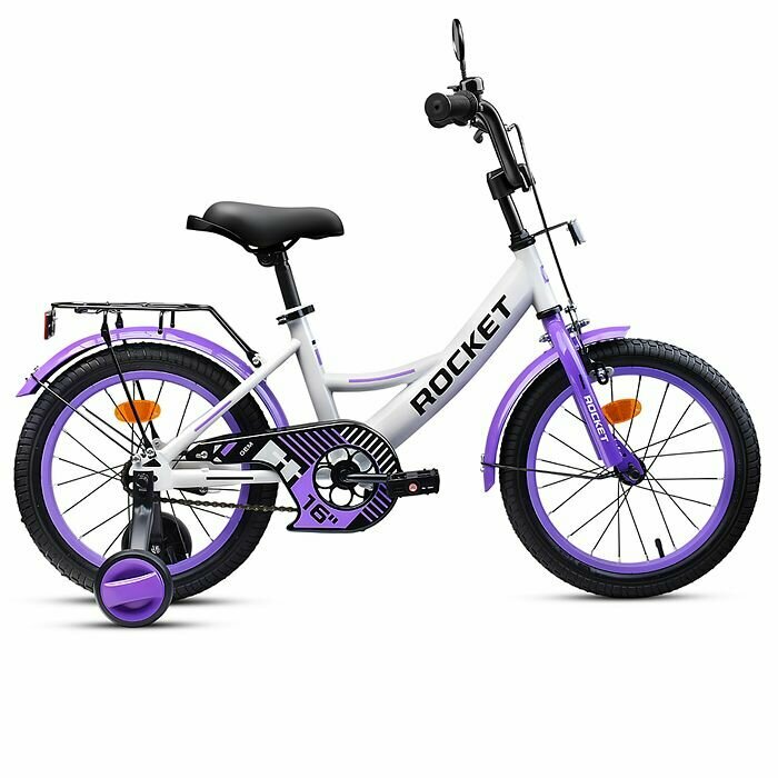 Велосипед Oubaoloon Rocket Gem, диаметр колес 16", бело-фиолетовый 16. GEM. WT/PR.26