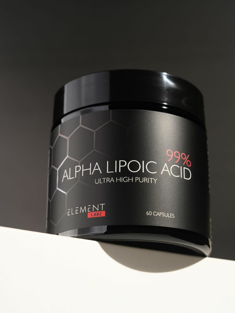 Альфа-липоевая кислота 99% (Alpha Lipoic Acid 99%) 500 мг, 60 капсул