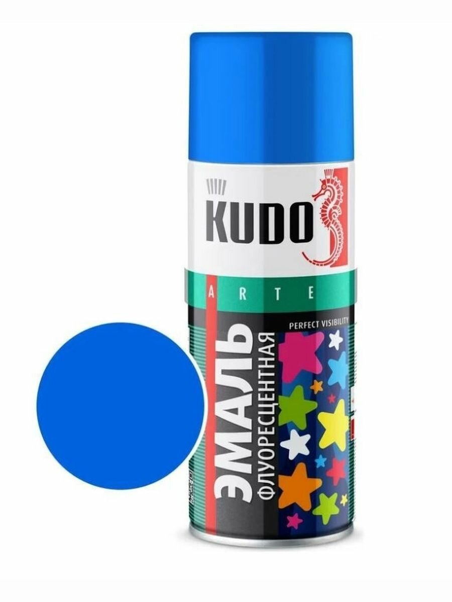 Эмаль флуоресцентная KUDO голубая 520 мл. (Россия)