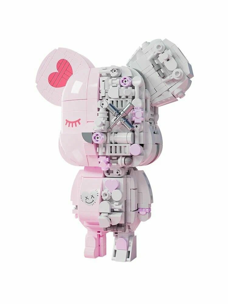 Конструктор JAKI Funko Pop CyberPunk "Мишка", 3D, 546 элементов, светло-розовый