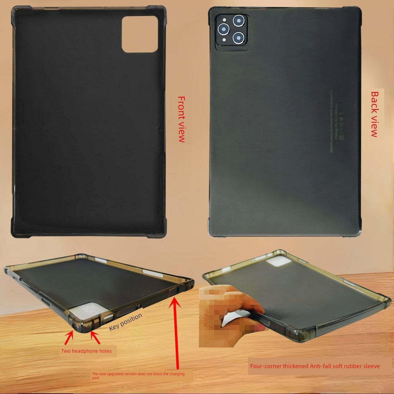 Черный мягкий чехол из ТПУ + закаленное стекло для планшета Kaili X50Pro, Duco X95MAX/X90Pro
