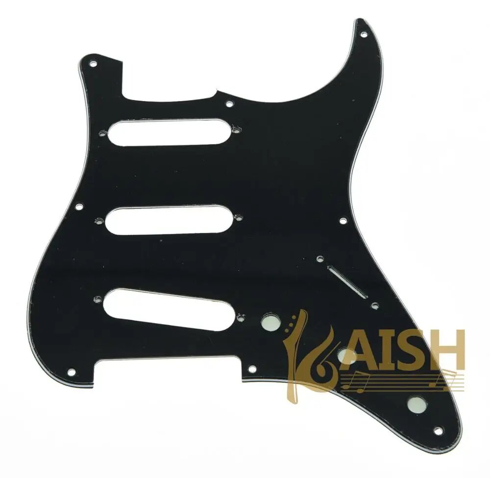 Винтажный пластиковый pickguard KAISH USA для гитары ST Black 3 Ply