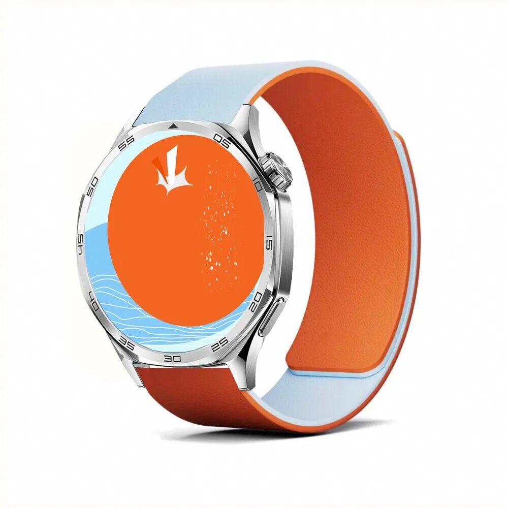 Силиконовый магнитный ремешок для 20мм смарт-часов Samsung Galaxy Watch 4/ 5/ 6/ 7, двухцветный дизайн с текстурой "кожа личи", повседневный модный стиль