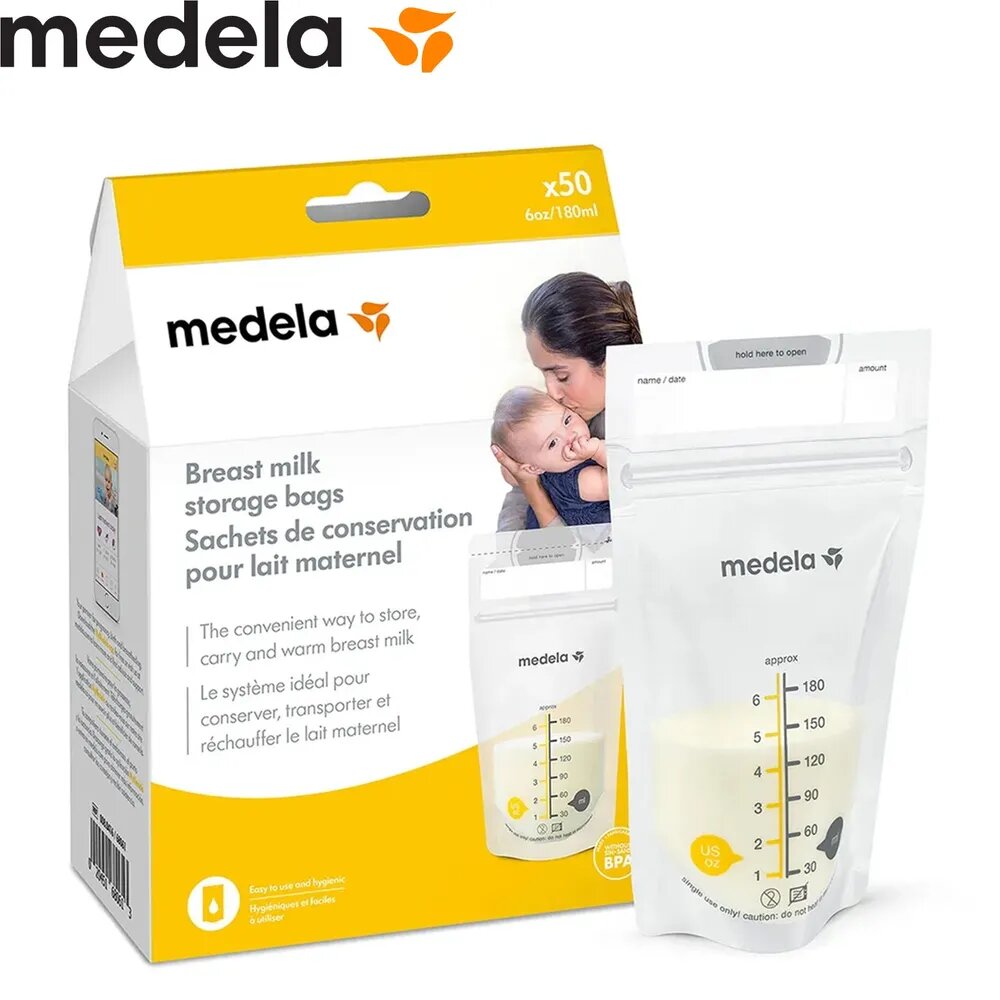 Medela Пакеты для хранения грудного молока, 180 мл, 50 шт.