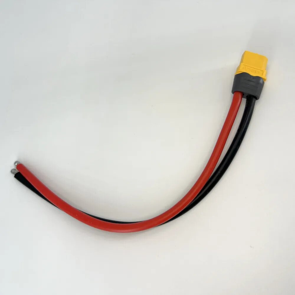 Разъем питания Amass XT60H-F с силиконовым проводом 12AWG, 200 мм