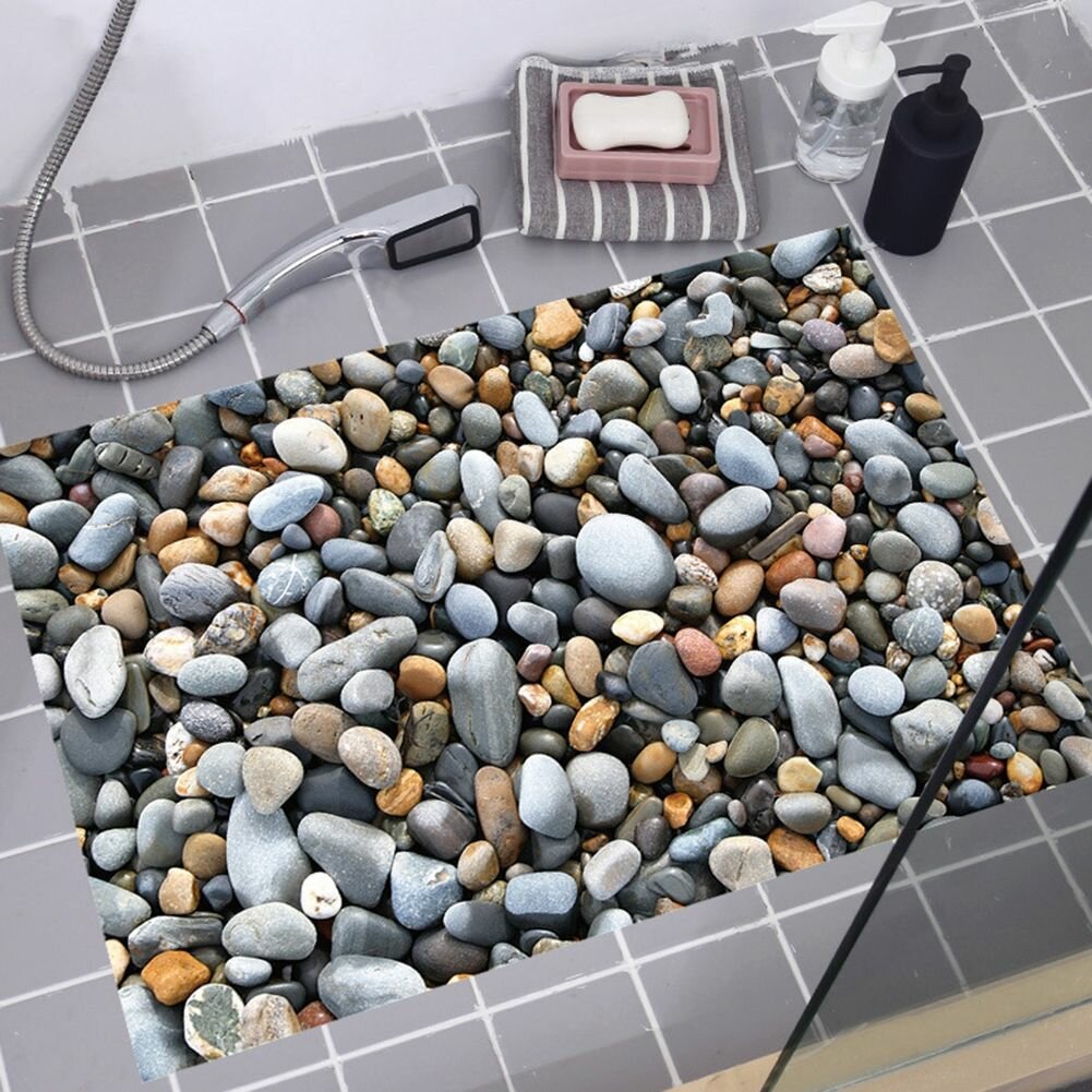 Нескользящие наклейки для пола из 3D-булыжника