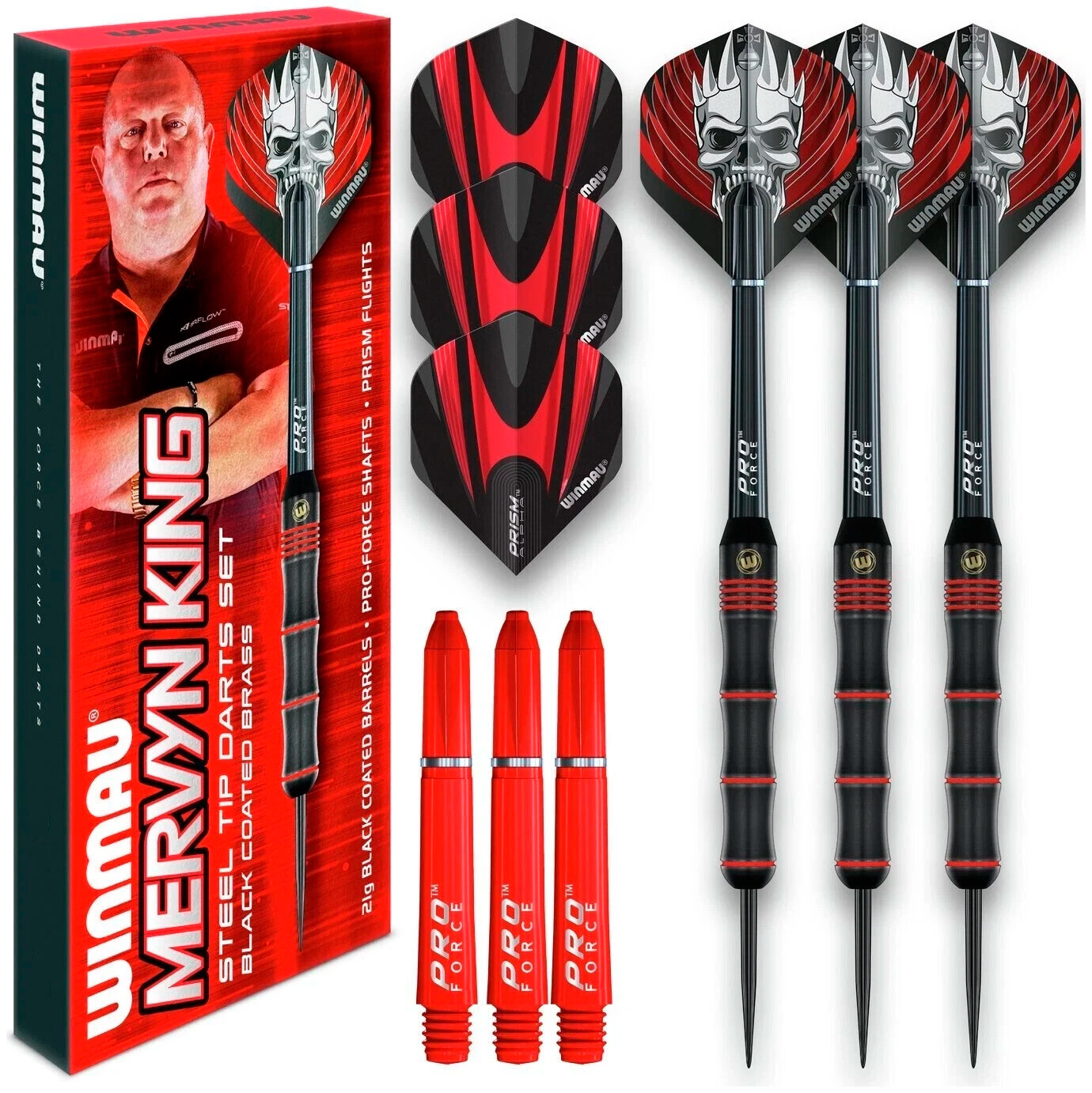 Дротики 21гр Winmau Mervyn King Brass steeltip "The King". Для игры в Дартс.