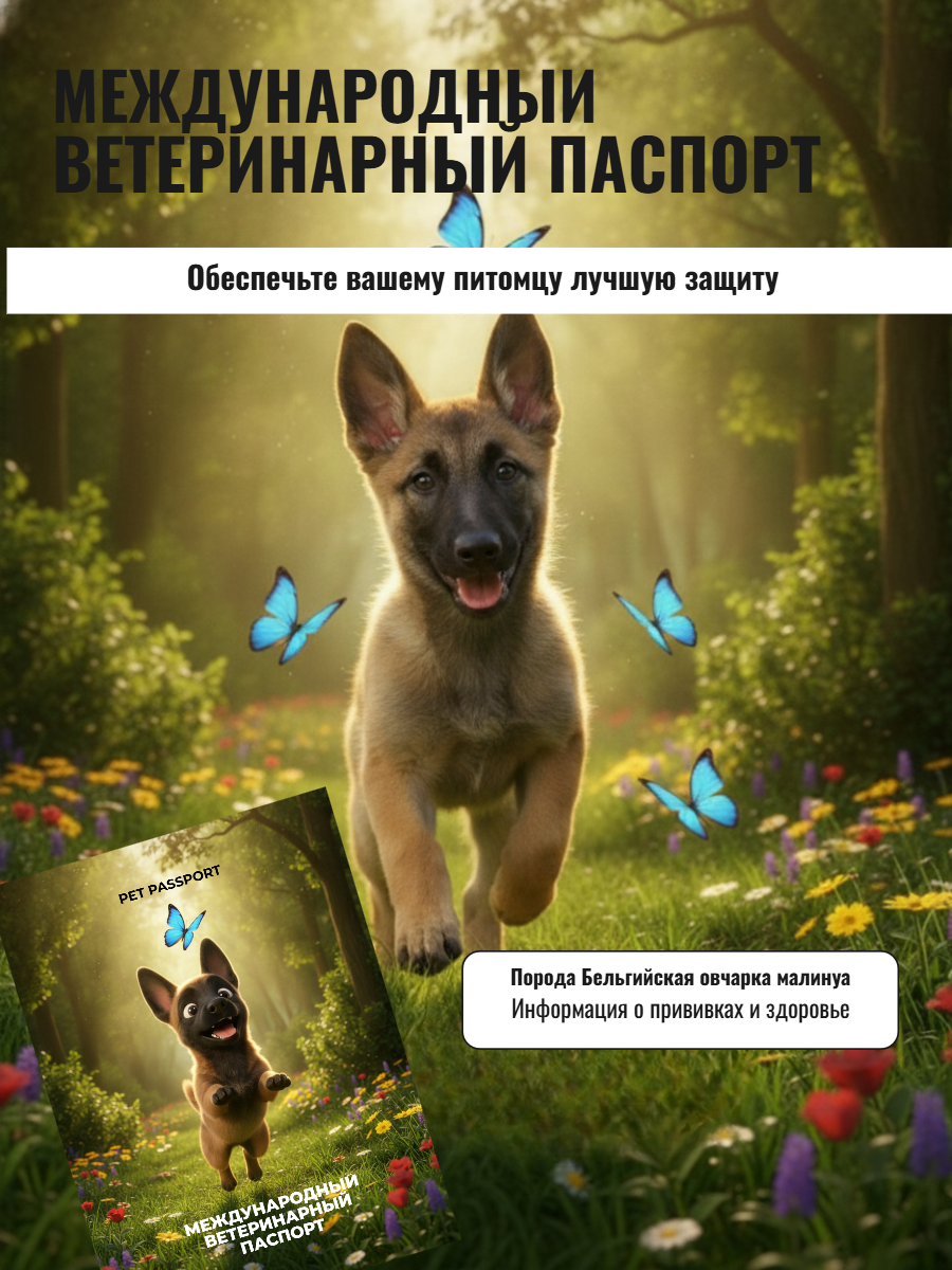 Паспорт ветеринарный международный. Порода Бельгийская Овчарка Малинуа