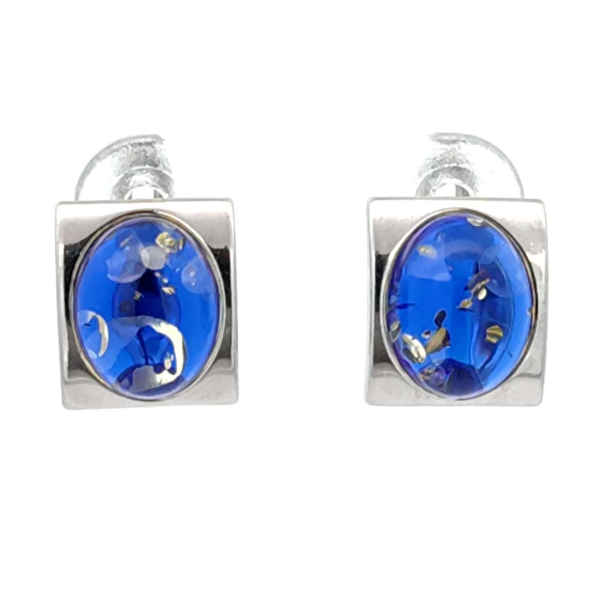 Серьги, серебро, 925 проба, родирование, янтарь