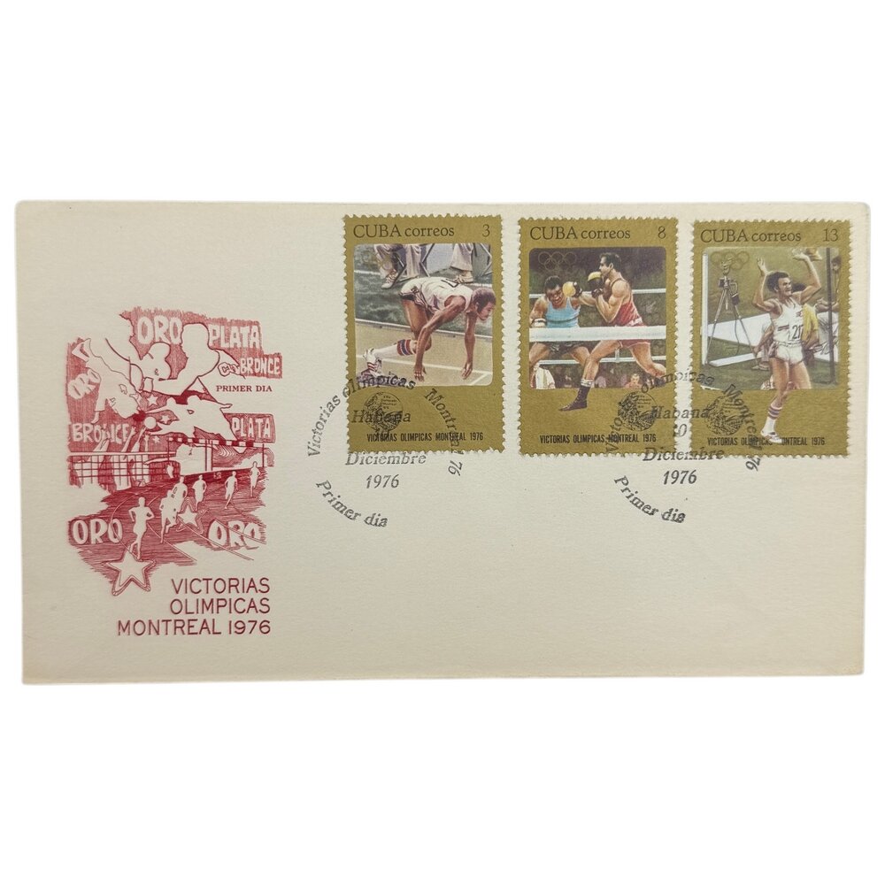 Конверт первого дня (КПД) "XXI летние Олимпийские игры, Монреаль 1976" 1976 г. Куба (10.12) (Вид 3)