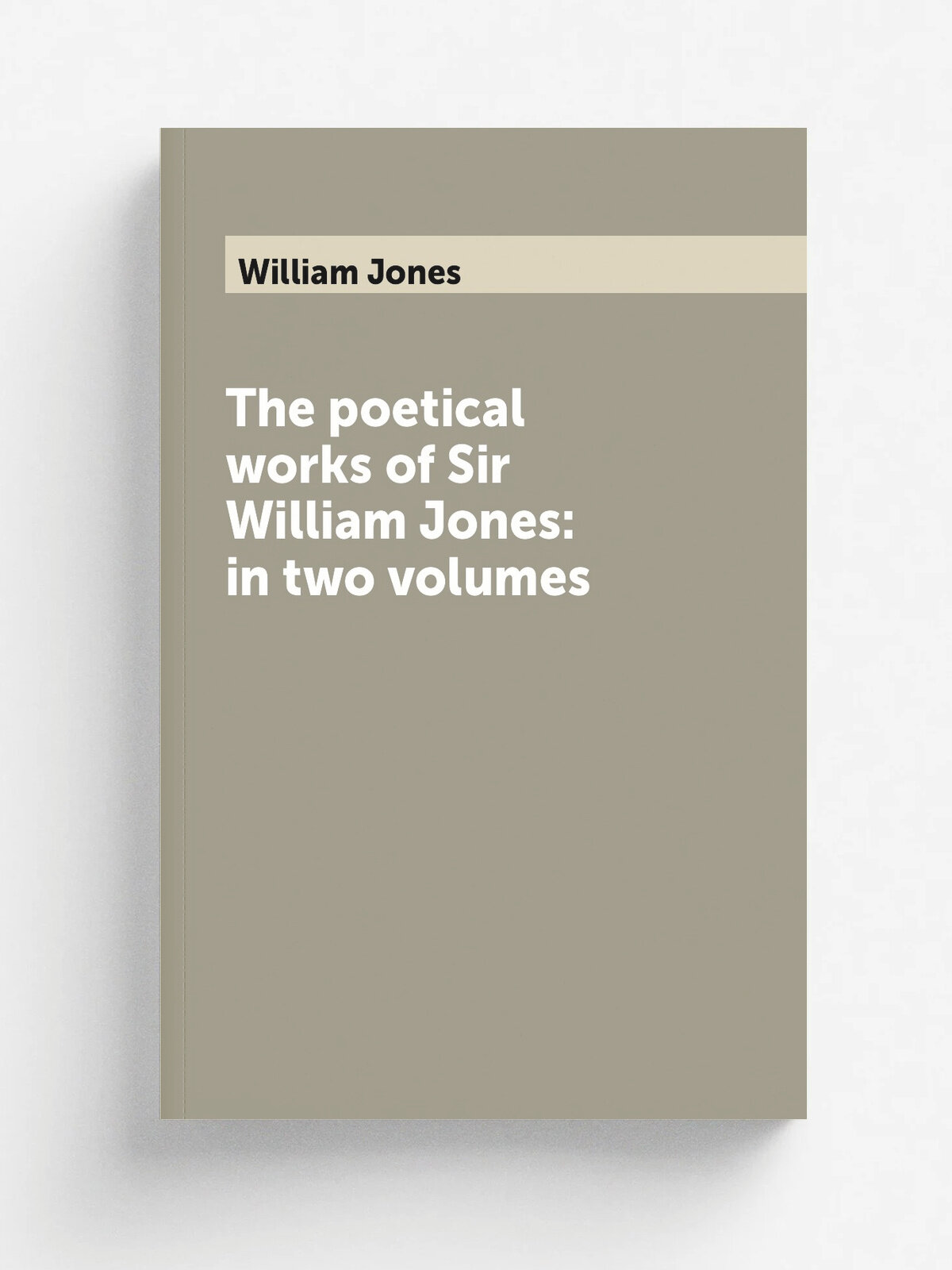 The poetical works of Sir William Jones: in two volumes