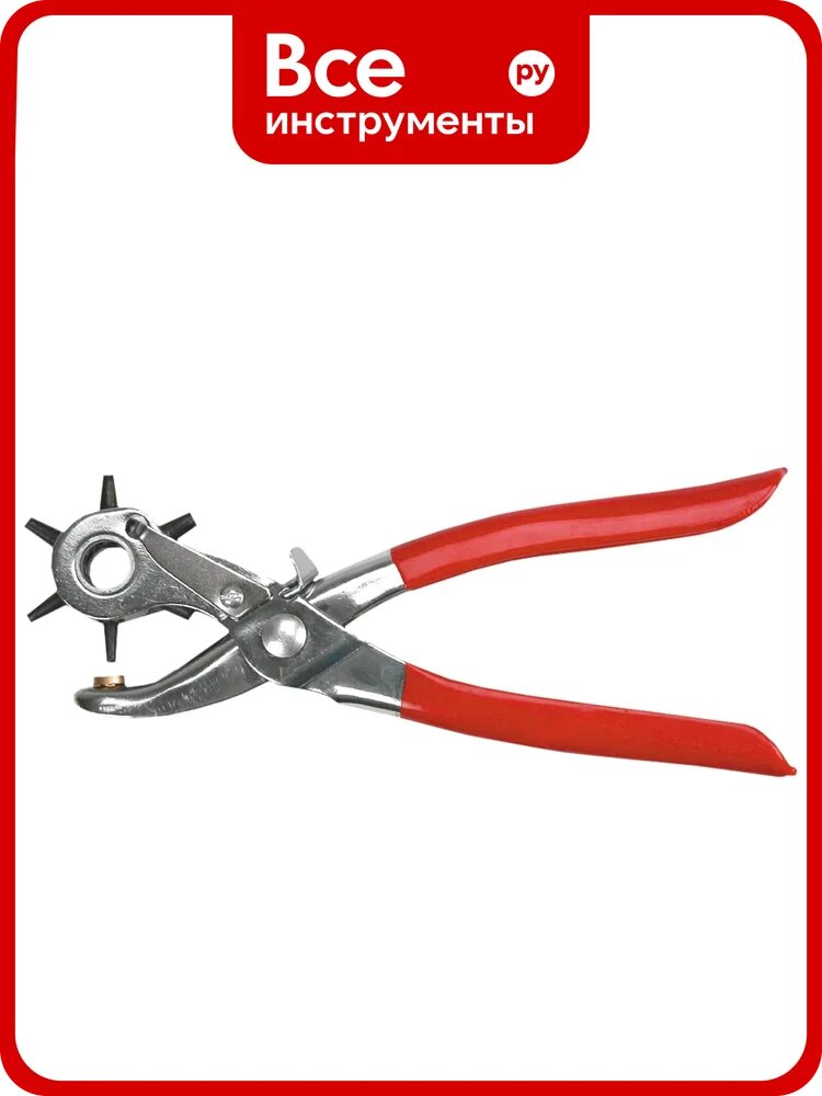 Дырокол Top Tools 225 мм 32D421 надёжной конструкции, металлический корпус, назначение для бумаги, картона и кожи
