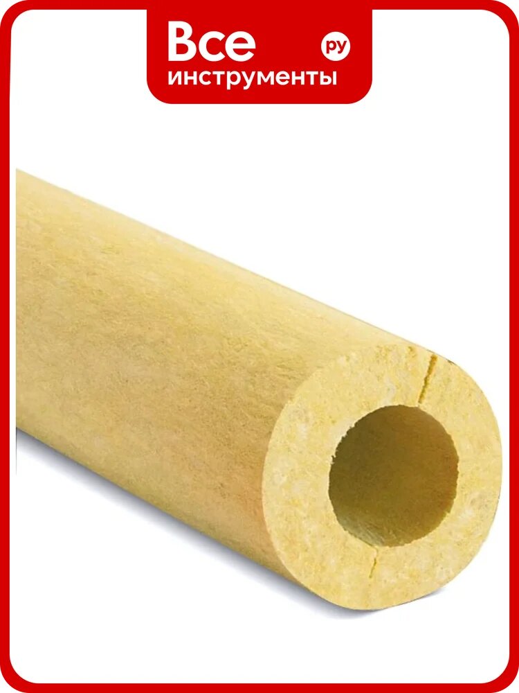 Цилиндр для теплоизоляции K-FLEX K-ROCK 30034LR1080BNUP, изготовлен из минеральной ваты жёлтого цвета