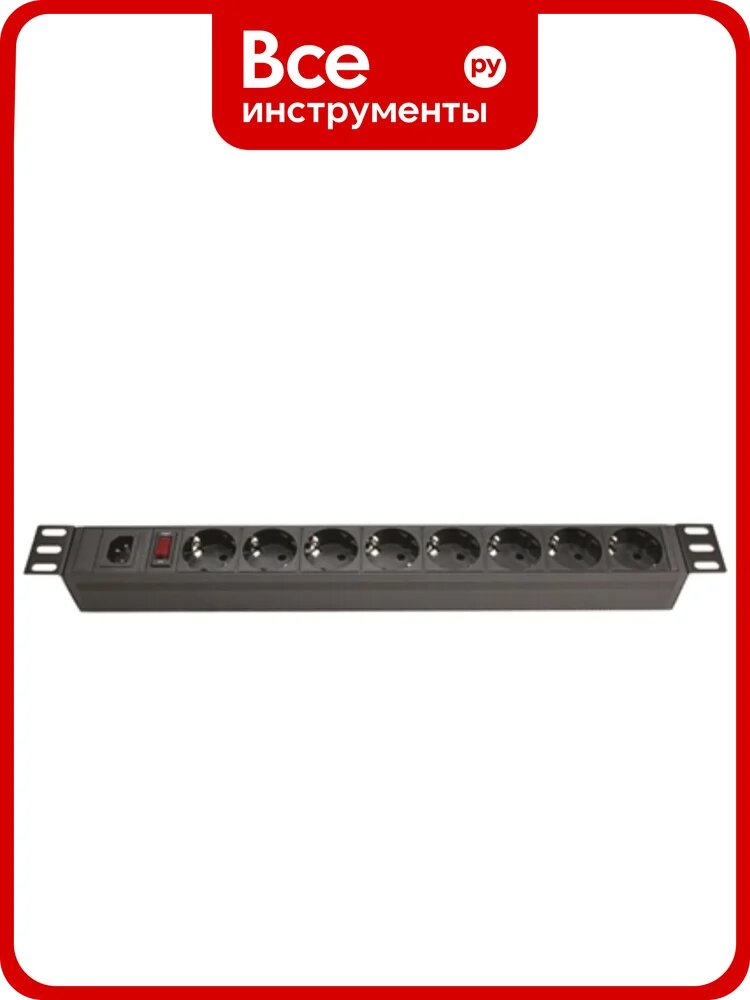 Блок распределения питания DKC (pdu) 19" 10a с выключателем, вых:8 schuko, вх: с14 R519SH8OPSHC14