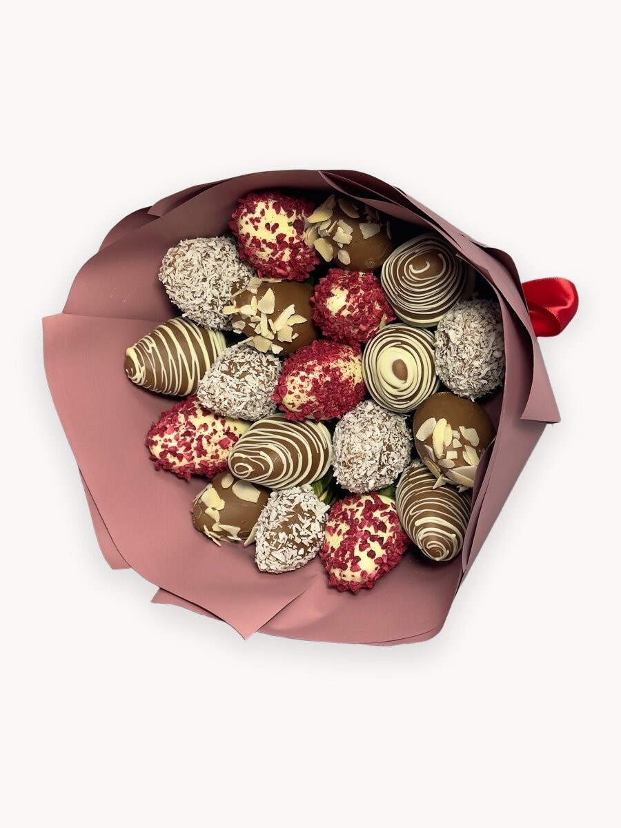 Премиум букет клубники в бельгийском шоколаде callebaut (19 ягод)