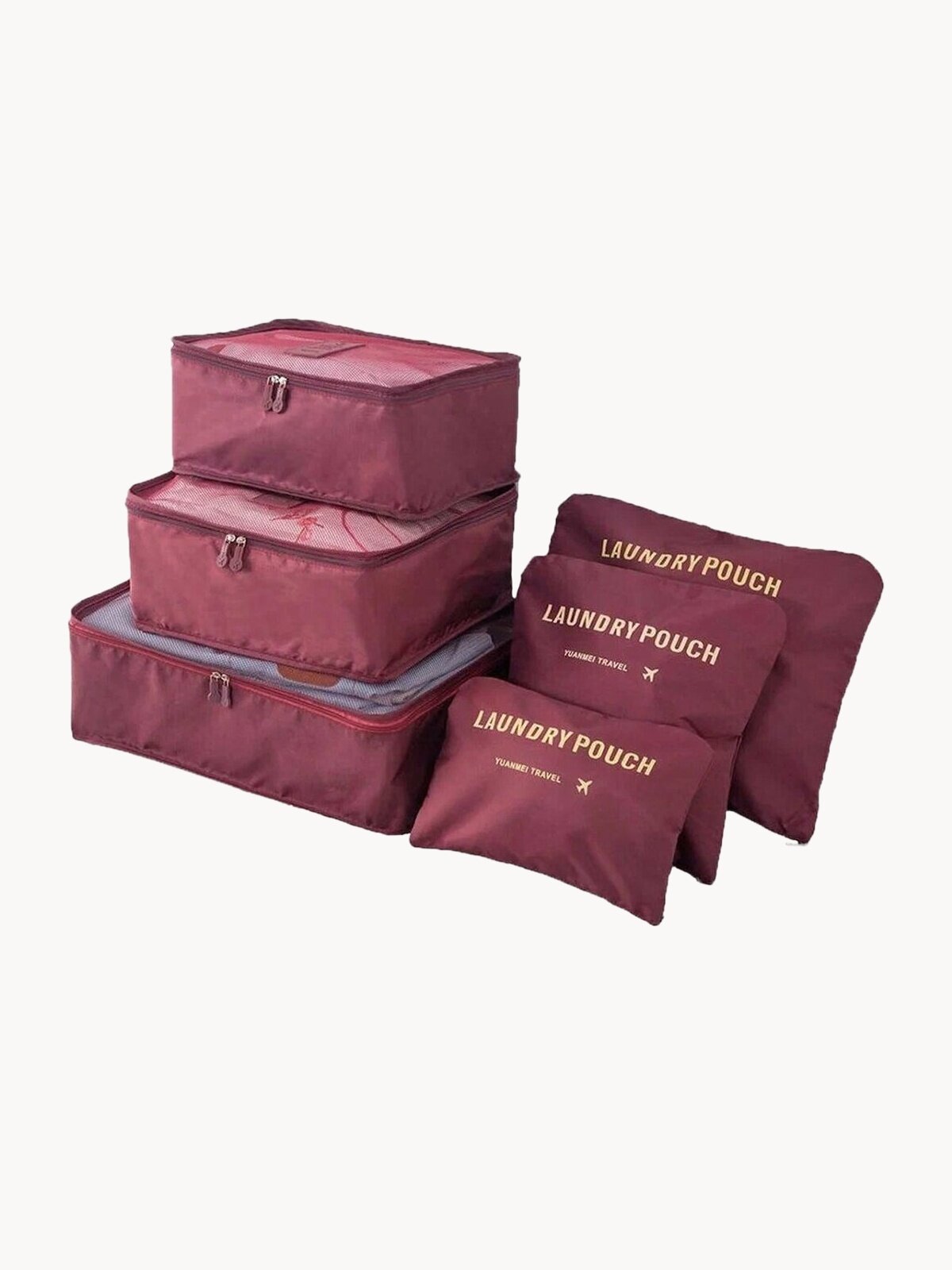 Органайзеры для перевозки вещей МелочьМаркет Secret Pouch, 6 штук, розовые, полиэстер