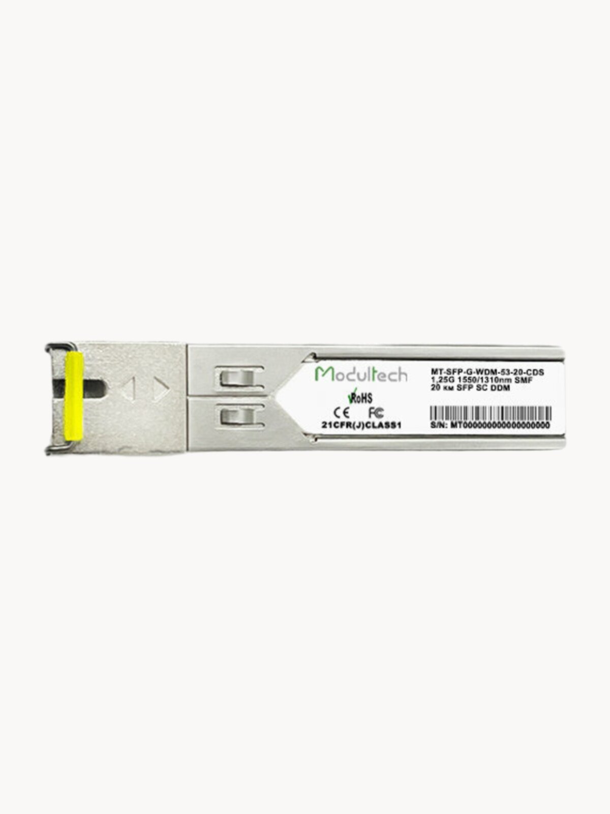 Модуль SFP WDM 1,25 Гбит/с, 20 км, 1550/1310 нм, SMF, SC
