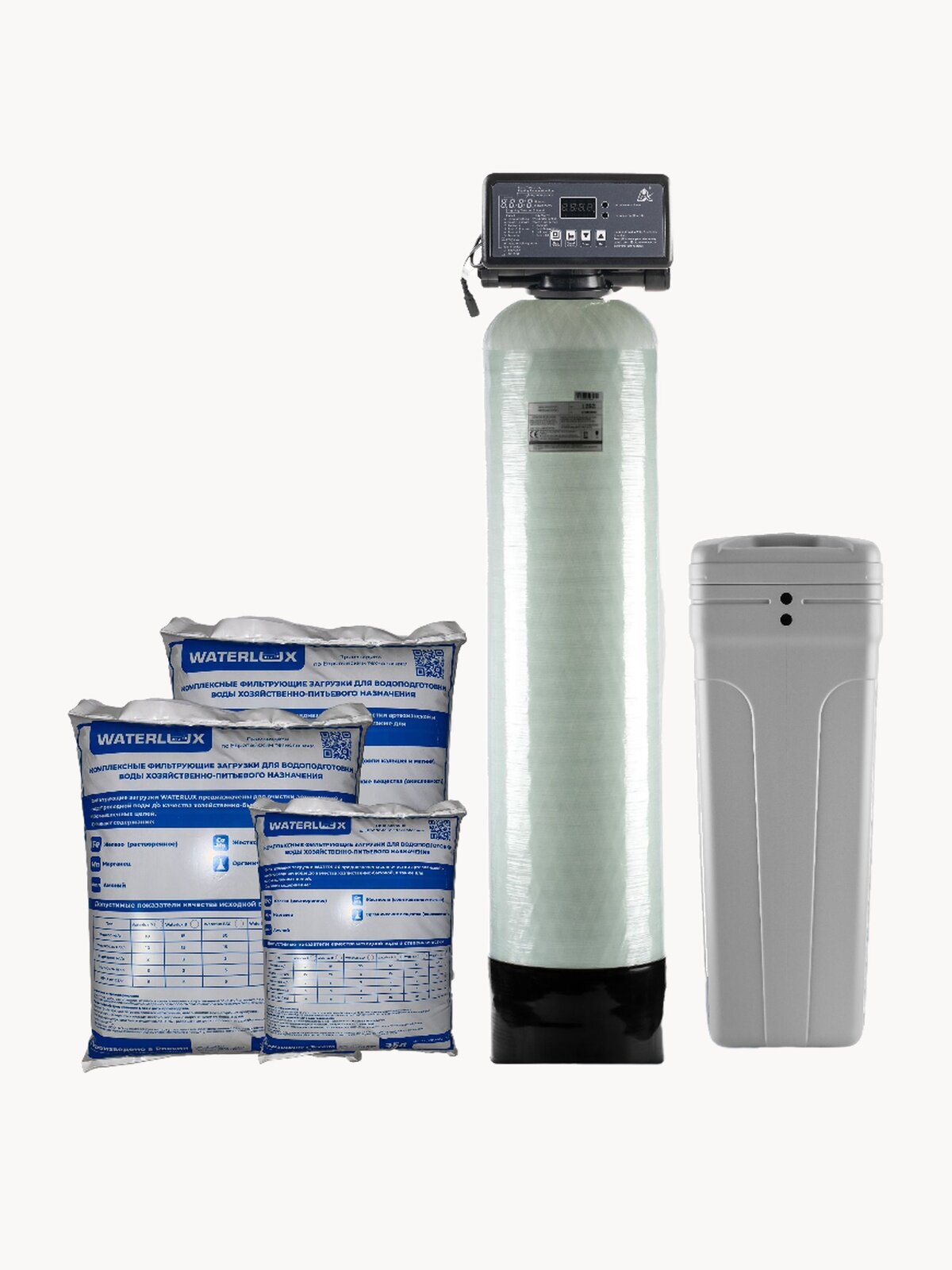 Комплект коттеджной системы 1252 Н2О Waterlux B30 1.8 м3/час / обезжелезивание и умягчение воды / фильтр для дома