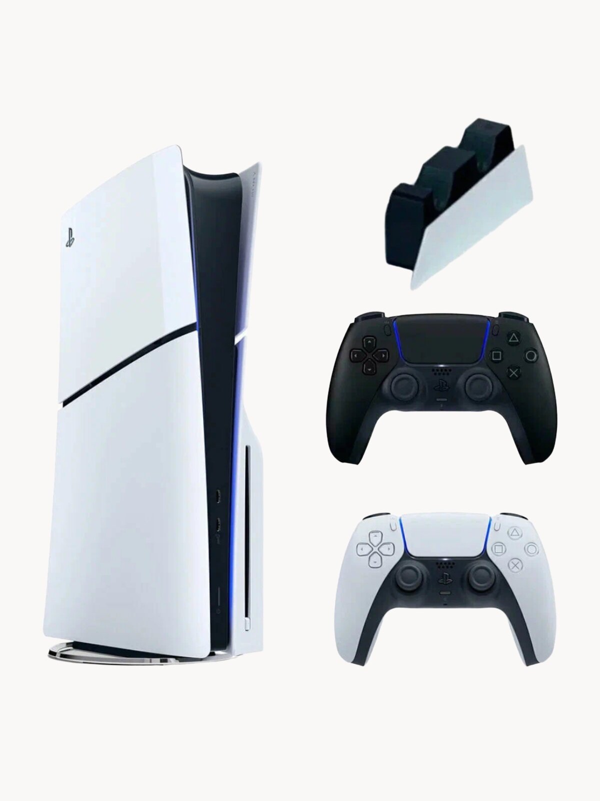 Игровая приставка Sony PlayStation 5 Slim, 1ТБ(с дисководом), Два геймпада + Зарядная станция Sony DualSense
