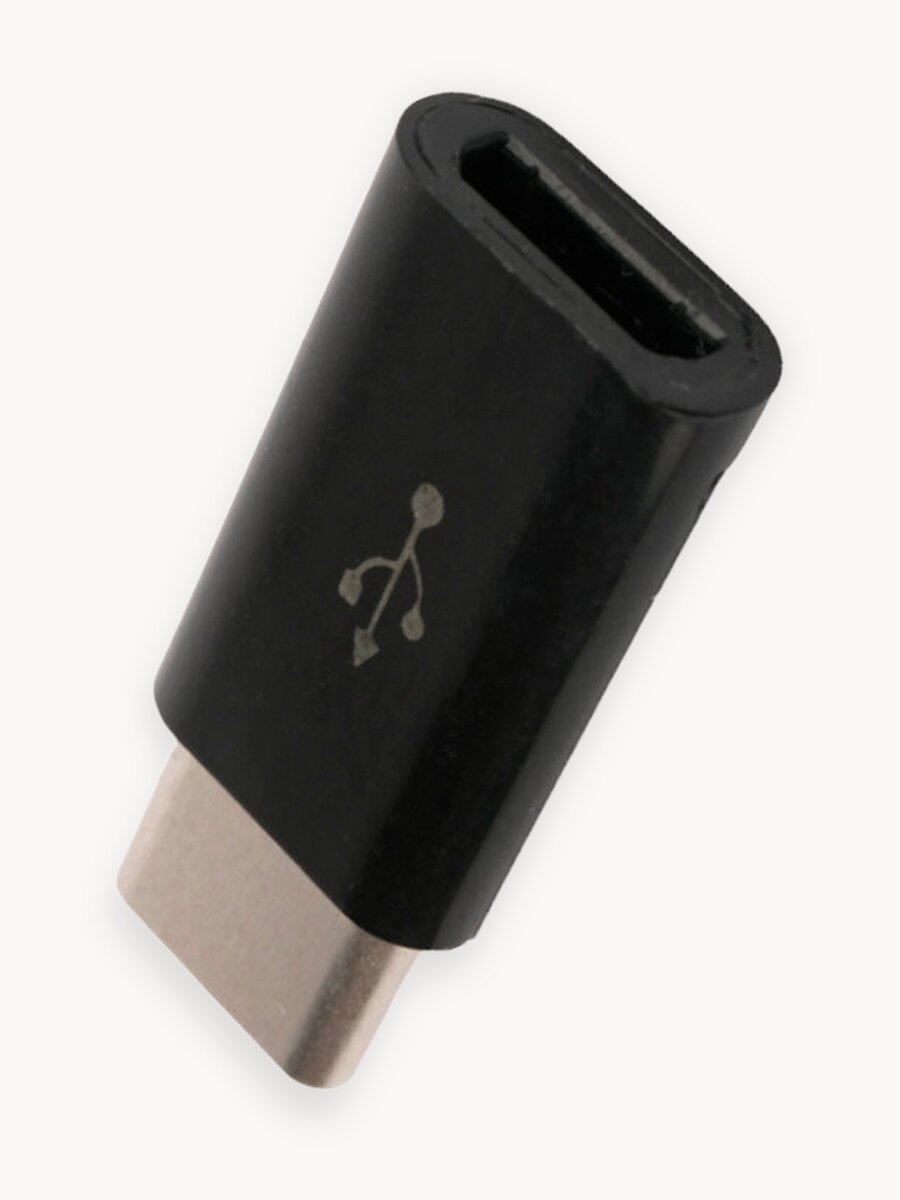 Адаптер USB2.0 Cablexpert черный разъемы Type-C(M)/MicroUSB(F) A-USB2-CMmF-01