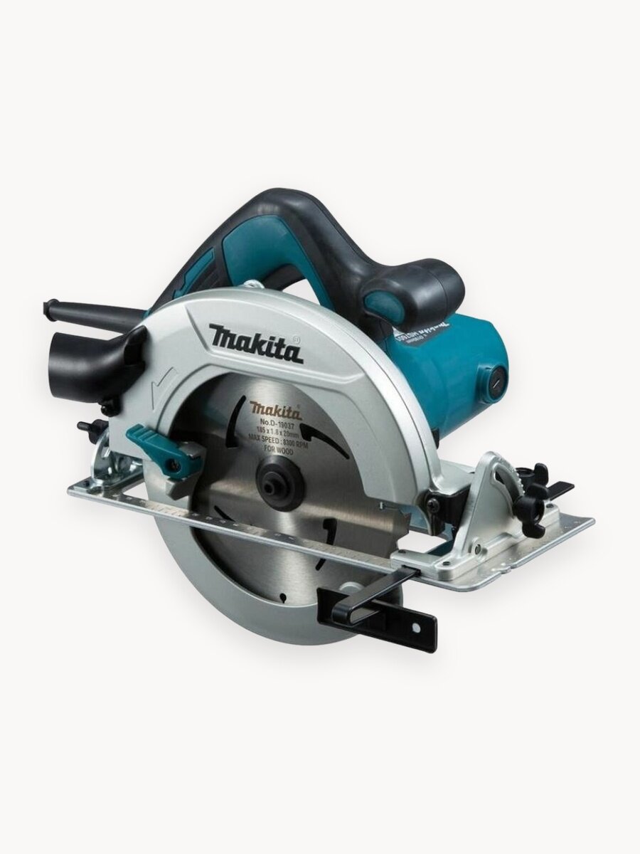 Дисковая пила Makita HS7600, мощность 1200Вт, 185мм, скорость 5200об/мин, глубина пропила 64мм, угол 45°