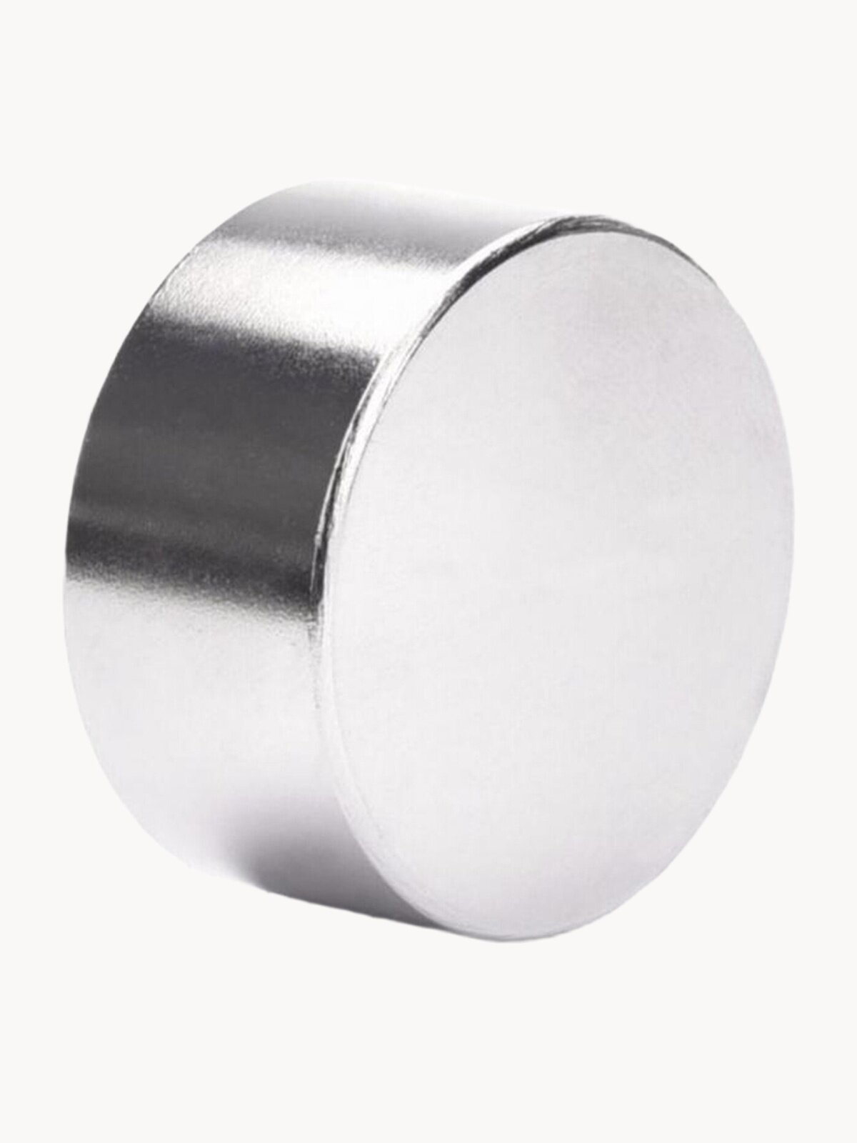 Магнит неодимовый диск 40х10 мм N52, сила сцепления 49 кг, серебристый