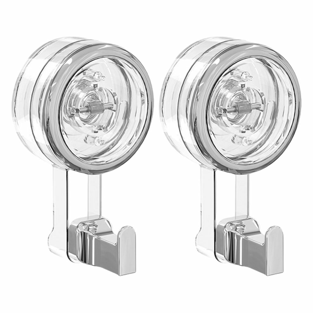 Упаковка из 2 круглых крючков-присосок для ванной комнаты-прозрачные