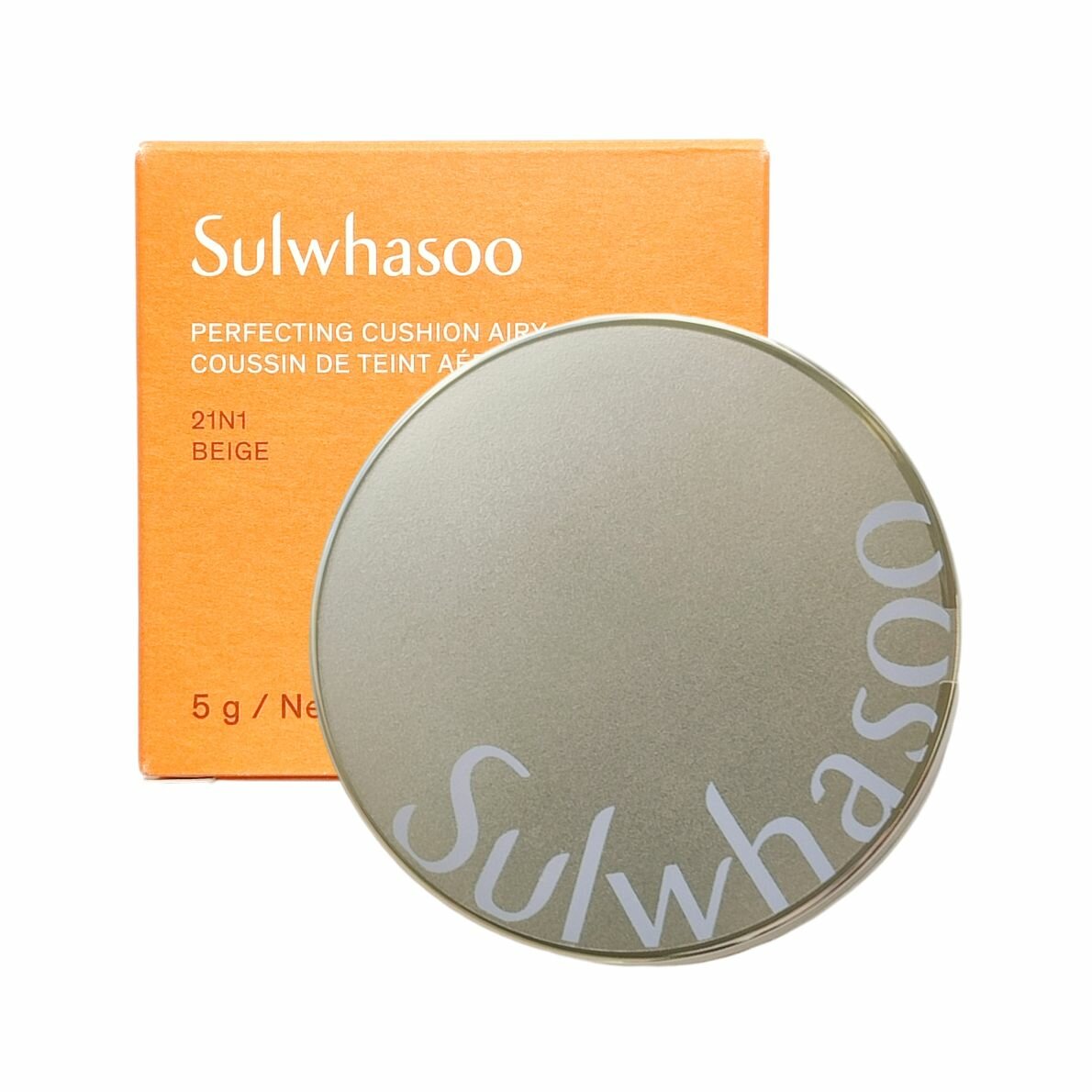 Кушон мини с полуматовым финишем воздушный No.21N1 Beige 5g SULWHASOO Perfecting Cushion Airy SPF50+/PA+