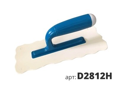 Кельма Пластиковая Makler D2812H Прямоугольная, Размер 280х120 мм, Белая, без Заточки, Волнистый Край (Крупный).