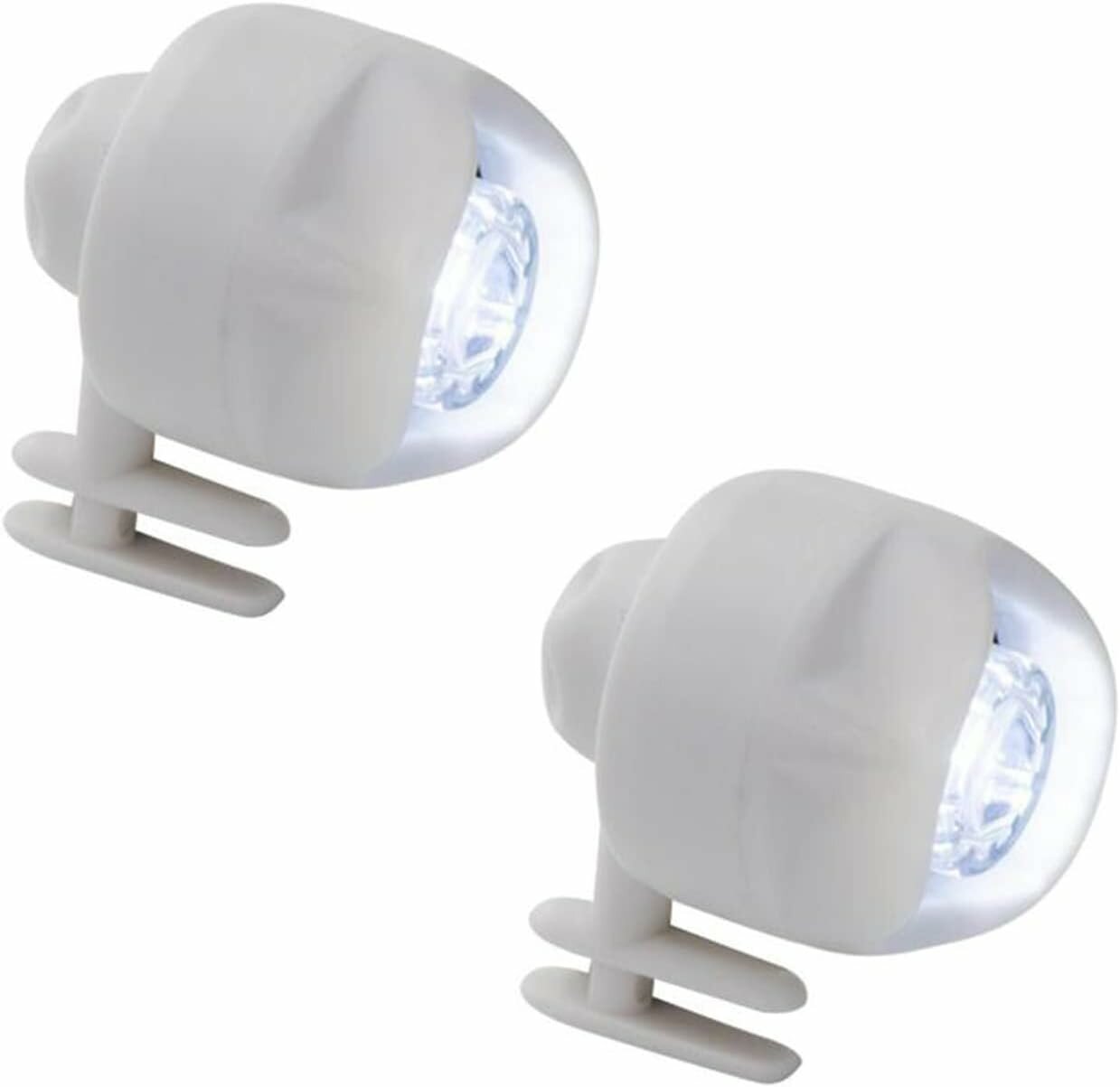 2 шт. Светодиодные лампы для обуви водонепроницаемые ночные белые 3 режима 2.8x3.3x3.9cm ABS 80mAh литий батарея USB кабель подарочная сумка Рождество