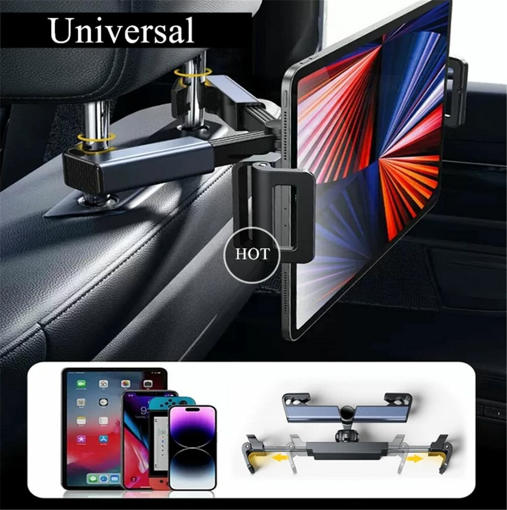 Телескопический автомобильный держатель для телефона для iPhone iPad планшета