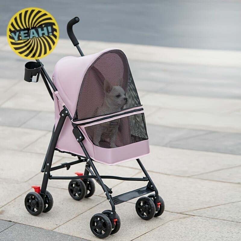 Коляска прогулочная для собак и кошек, для мелких и средних пород (до 10 кг), складной