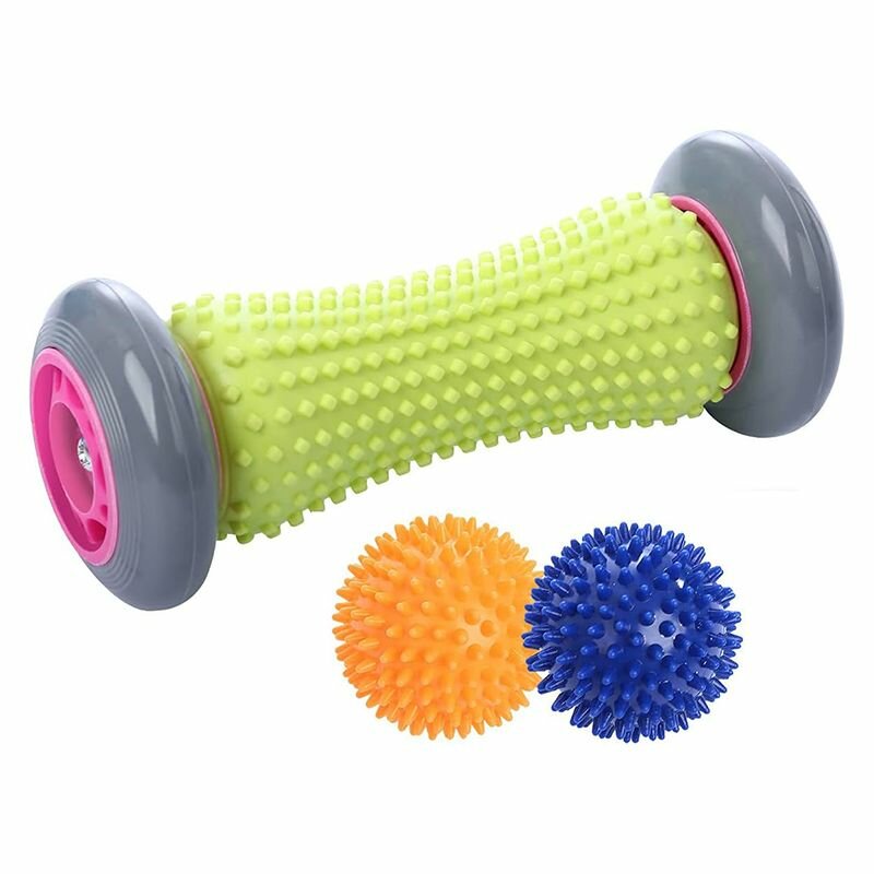 Роликовый массажный мяч для ног и шипастые шарики для рефлексотерапии и облегчения подошвенного фасцита
