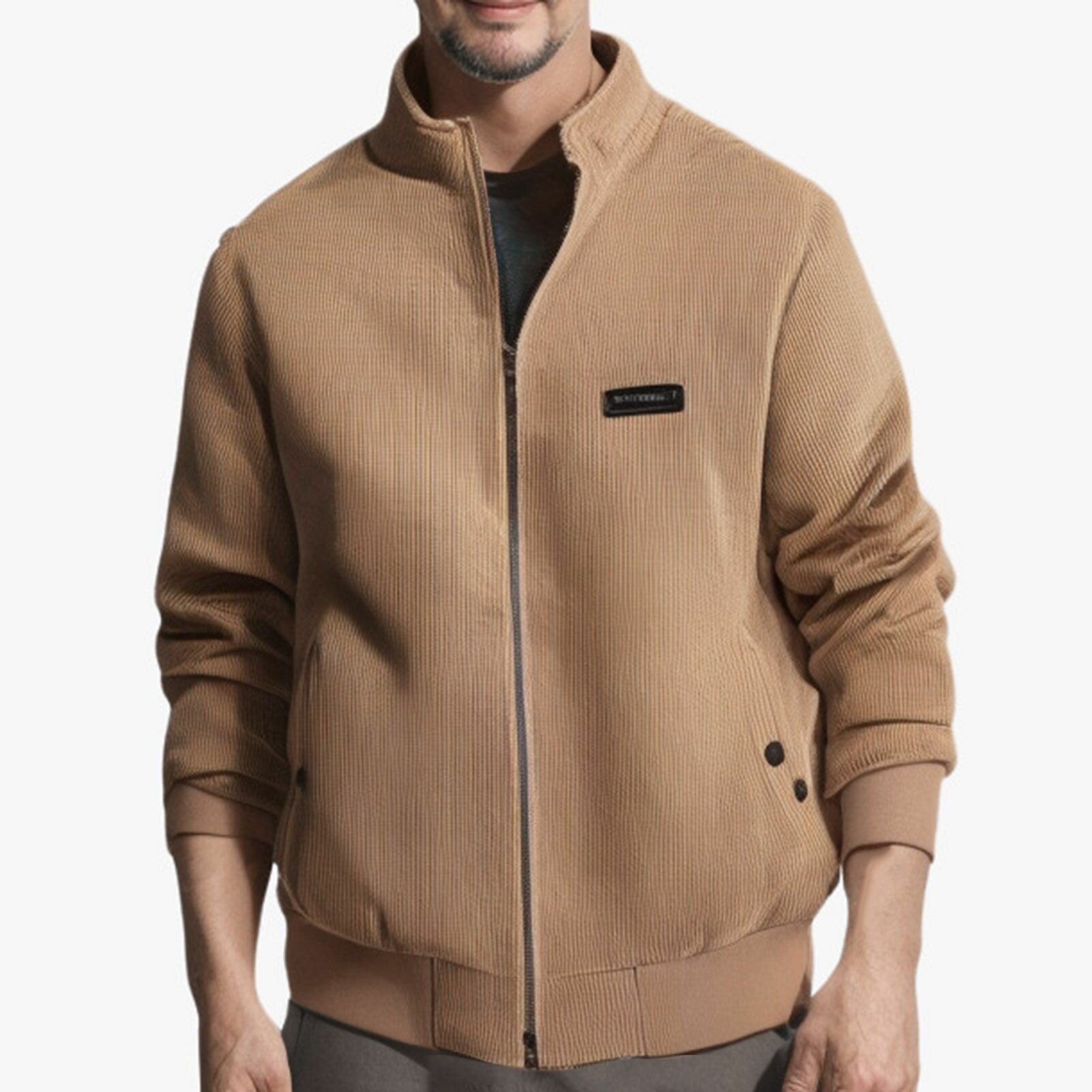 Мужская рабочая куртка из вельвета с утеплителем, карманами, цвет хаки, размер 5XL