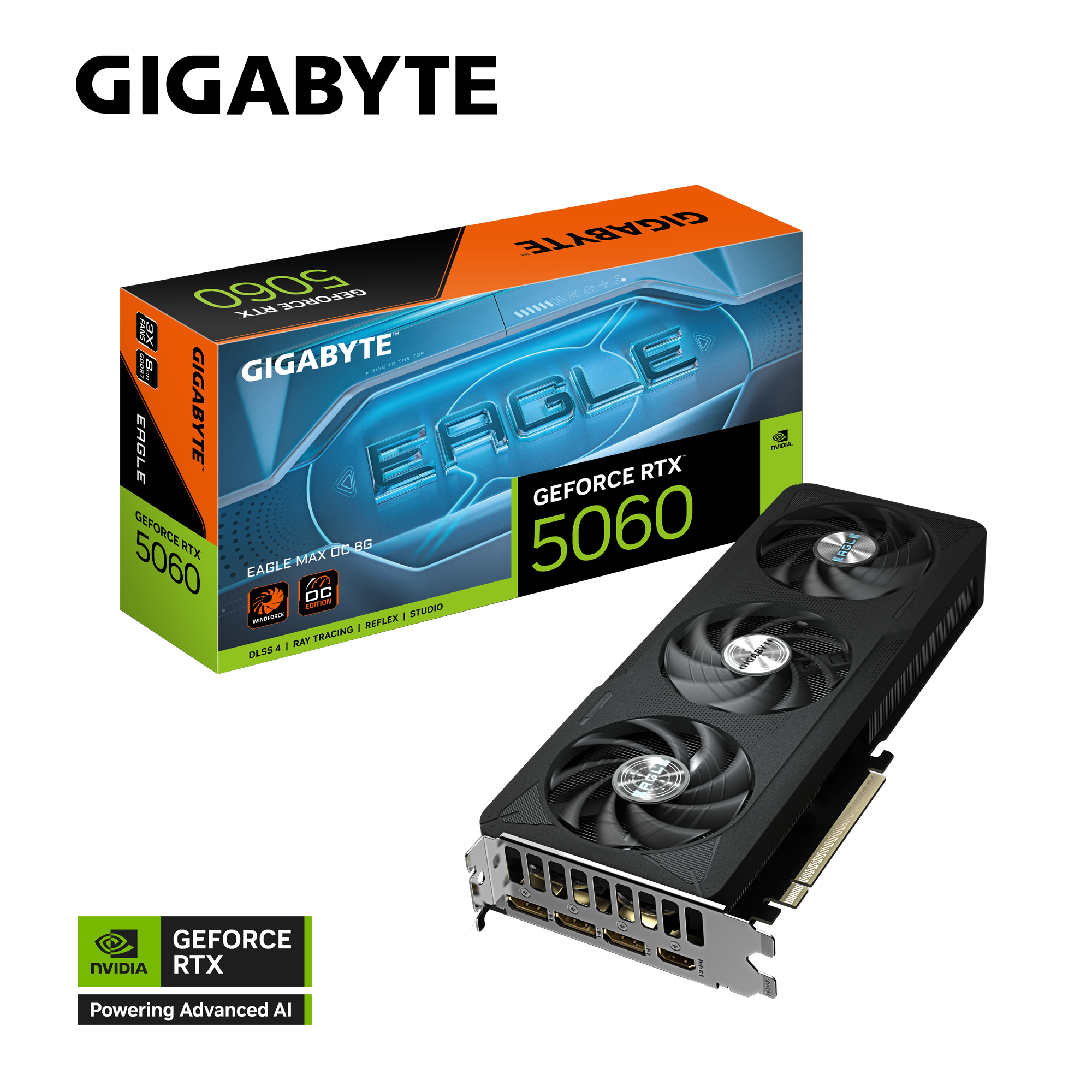 Видеокарта GIGABYTE GeForce RTX 5060 EAGLE MAX OC 8GB (GV-N5060EAGLEMAX OC-8GD)