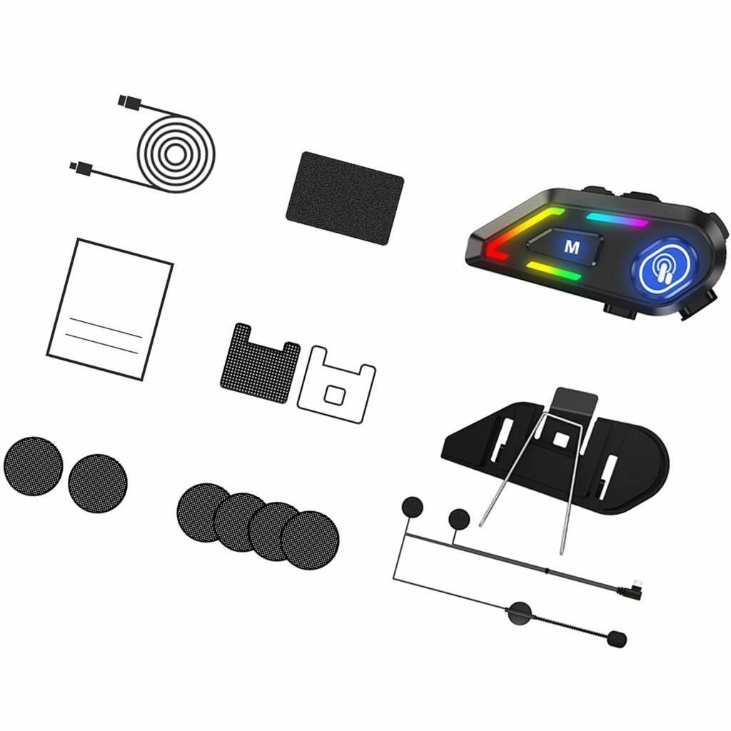 Беспроводные наушники для мотошлемов с RGB-подсветкой