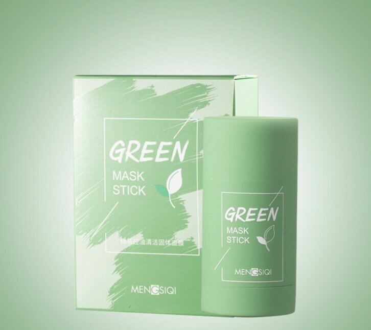 Очищающая глина с зеленым чаем Маска-карандаш для борьбы с жиром и против прыщей Баклажаны твердые и мелкие, увлажняющие и контролирующие масло, очищающие от прыщей, устраняющие угри и улучшающие текстуру кожи