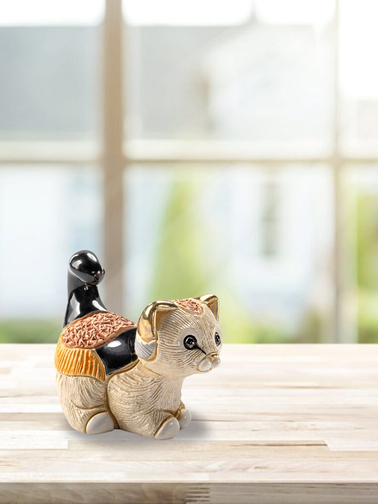 Статуэтка De Rosa "Кошечка Мини", керамика, ручная работа, коллекционная, разноцветная h=5,5; 6х3,5 см