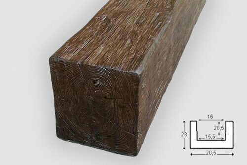 Балка из Полиуретана Уникс Классика Б4 под Покраску Д2000хШ205хВ230 мм Умеренная Обработка Топором.