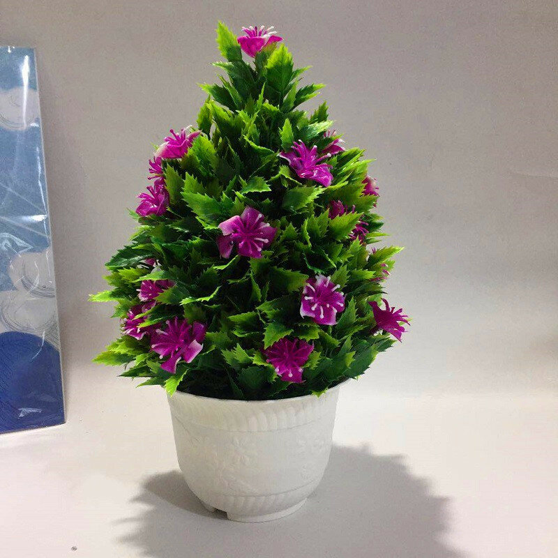 Поддельное растение сакура с 26 цветами для настольного оформления и домашнего декора пурпурный красный