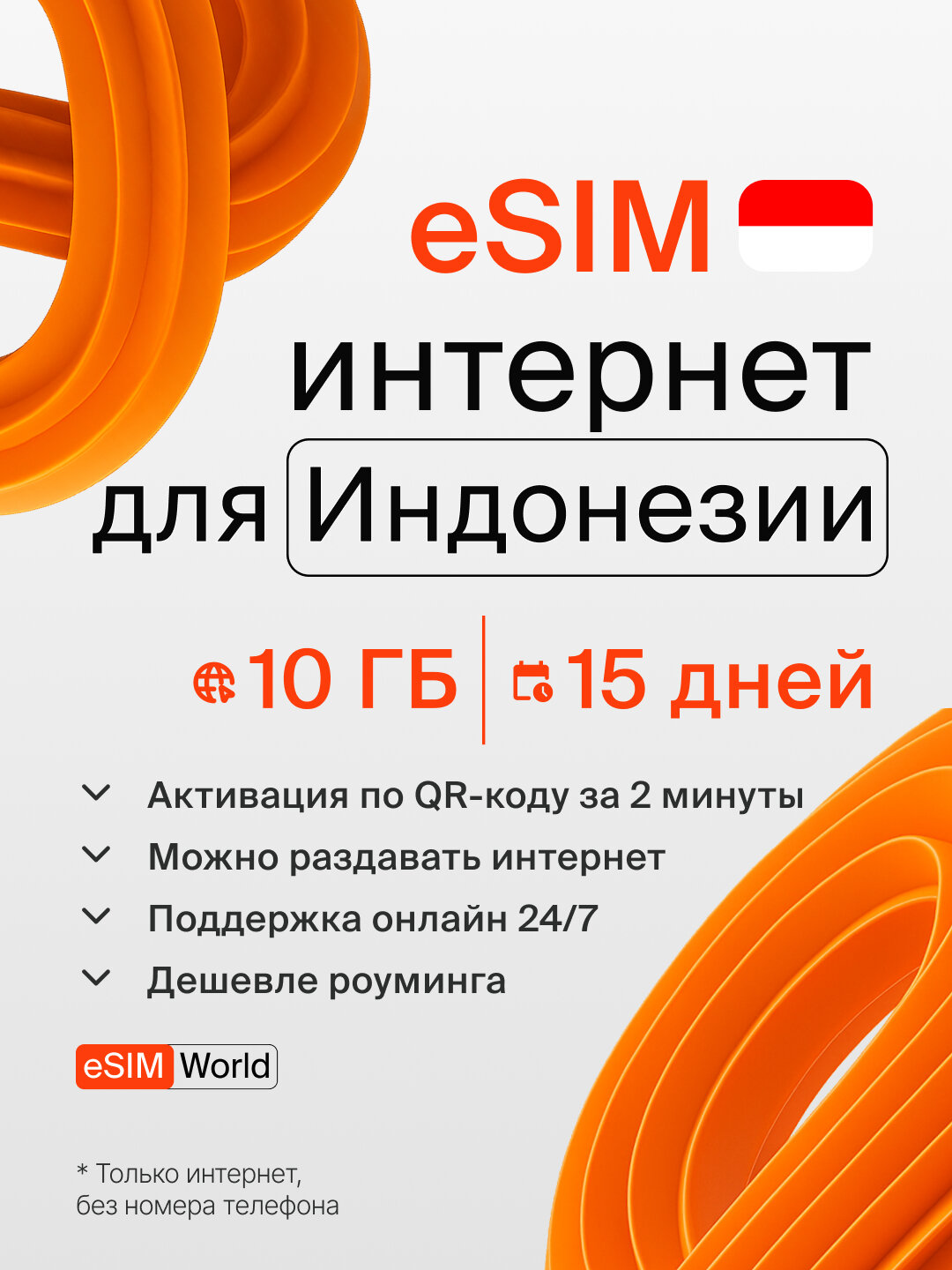 10 ГБ / 15 дней: Туристическая eSIM Индонезия комфортный интернет в путешествии