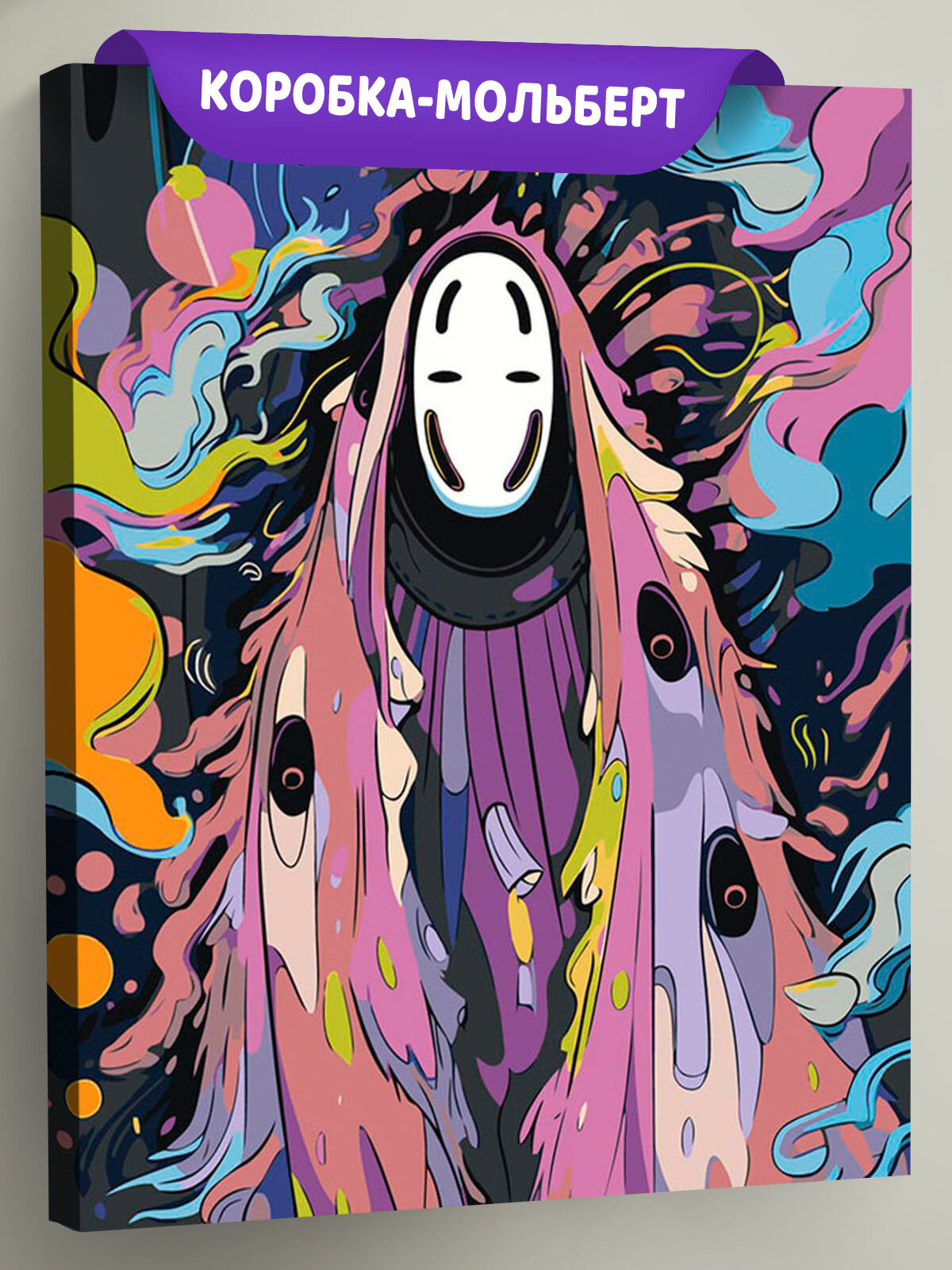 Картина по номерам на холсте с подрамником "Аниме Унесенные Призраками: Безликий бог Каонаси", Раскраска 40x50 см,