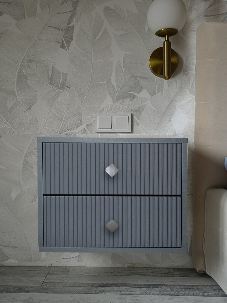 Тумба прикроватная, тумба подвесная, тумбочка прикроватная, тумба с ящиками, тумба белая, тумба лофт