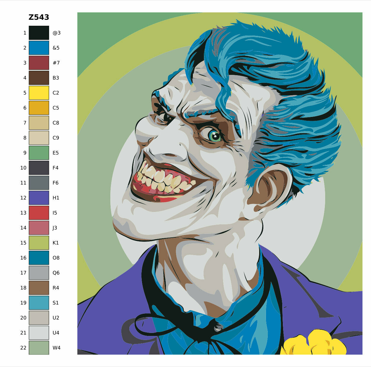 Картина по номерам Z-543 "Джокер. Комиксы" 70x90