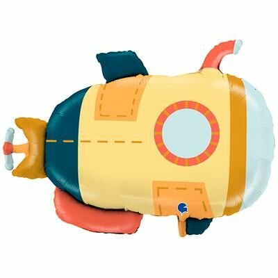 Воздушный шар фольгированный GRABO Подводная лодка, желтый, 24"